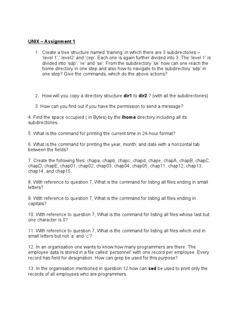 Unix 1 Pdf Directory Computing Computer File