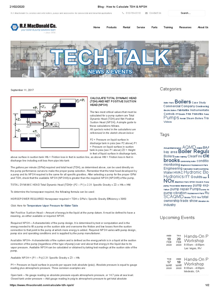 How To Calculate TDH & NPSH | PDF | Pressure | Pump