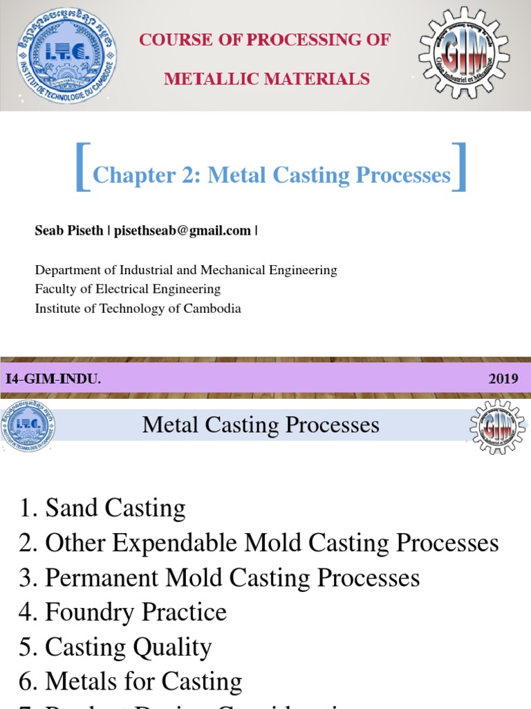 Chapter 2-Metal Casting Processes | PDF | Casting (Metalworking) | Foundry