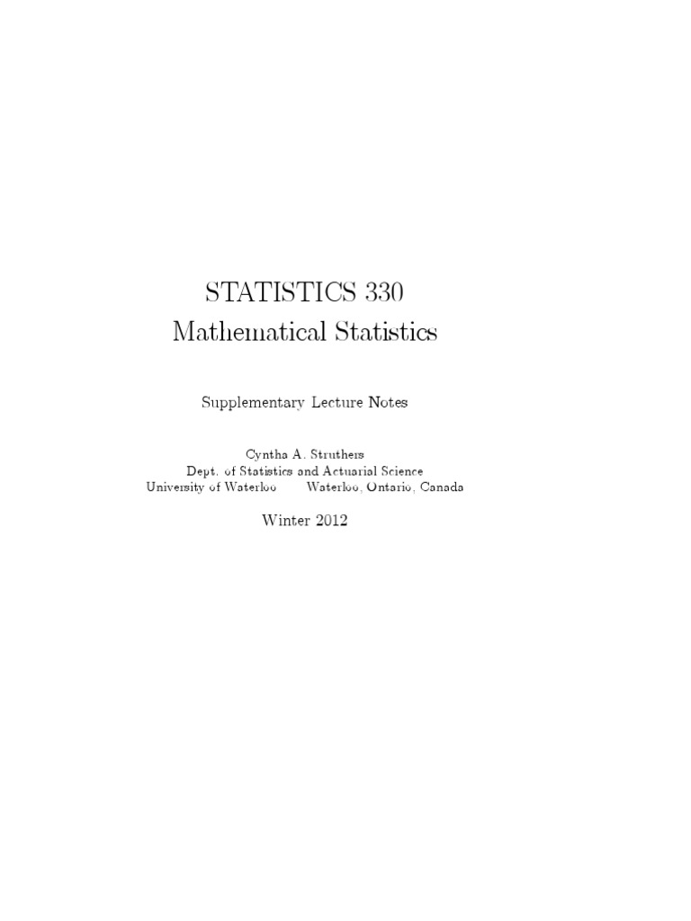 Stat330notes2012 PDF | Descargar gratis PDF | Probability Density ...