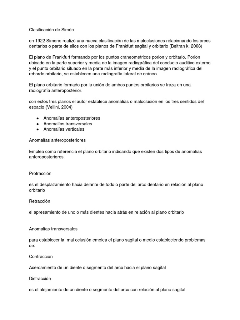 Clasificacion de Simon | PDF | Cráneo | Hueso