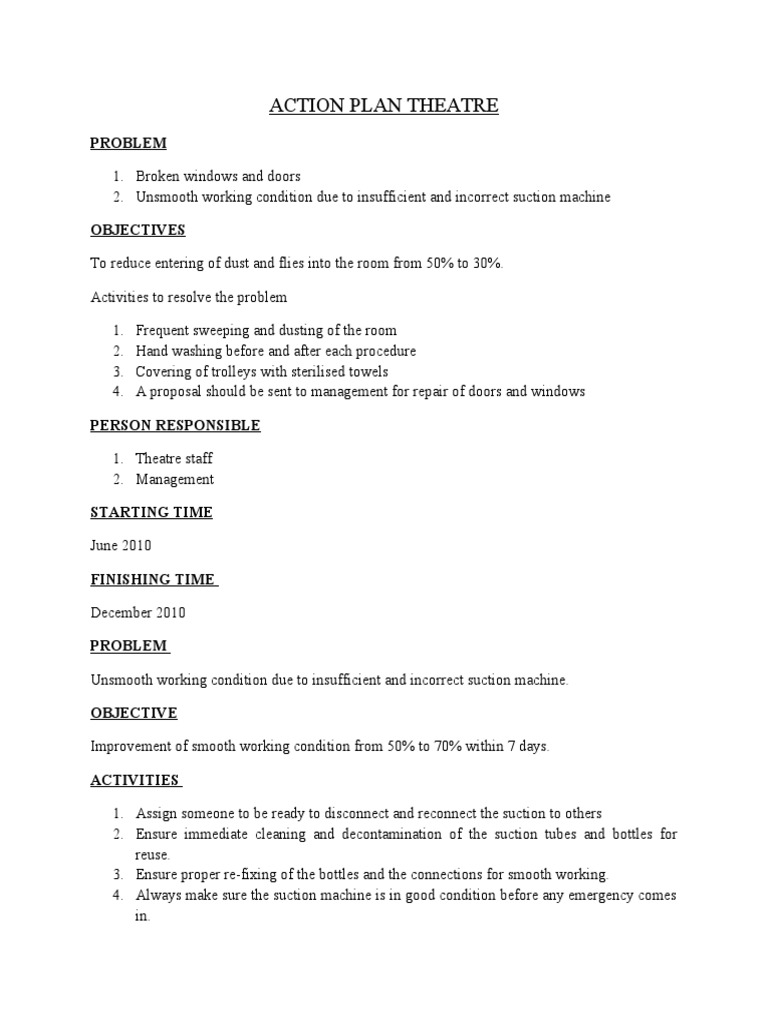 Action Plan Theatre | PDF | Home & Garden