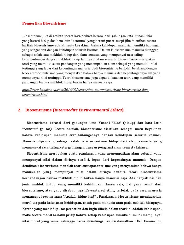 Biosentrisme: Pandangan Etika Lingkungan yang Menempatkan Kehidupan ...