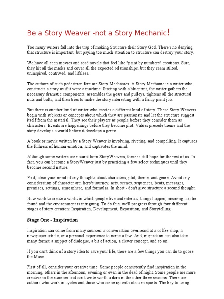 Be A Story Weaver | PDF | Storytelling | Mind