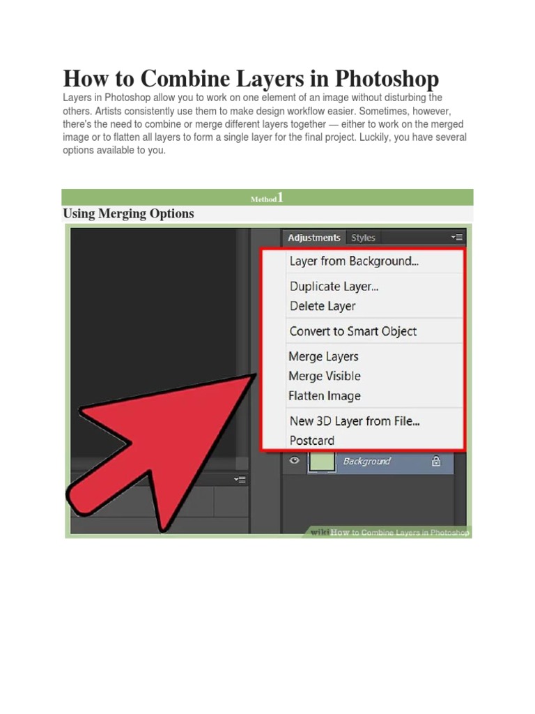 Merge Layers in Photoshop: A Guide | PDF | Adobe Photoshop | Computing