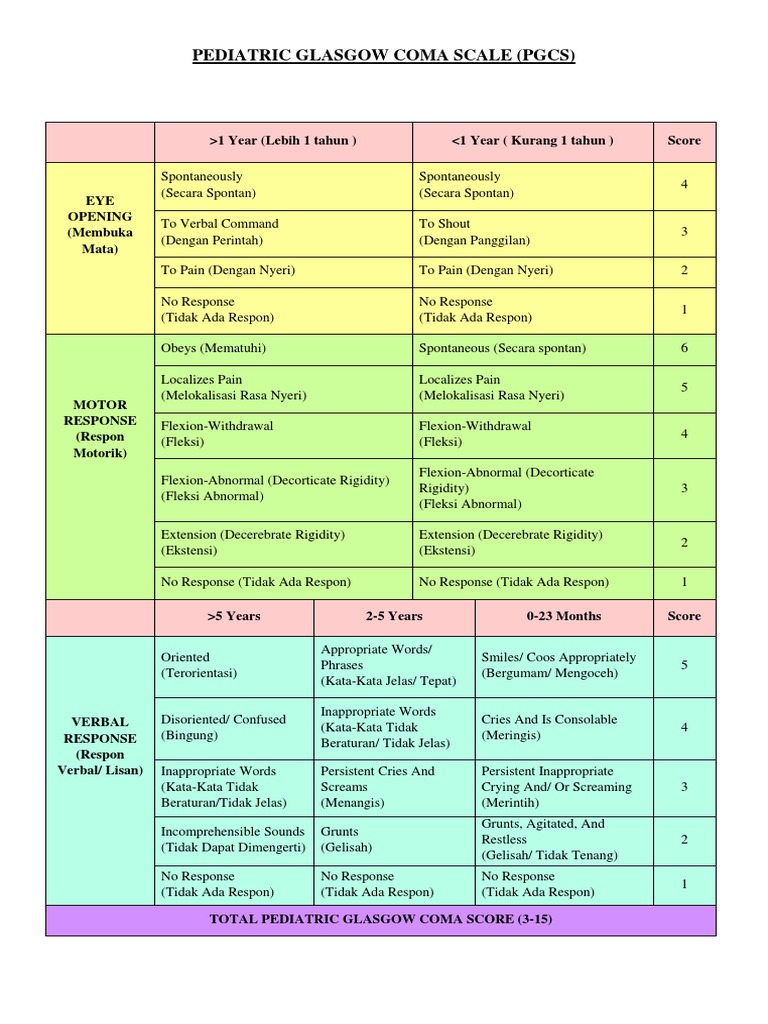 Skala GCS untuk Anak dan Bayi | PDF