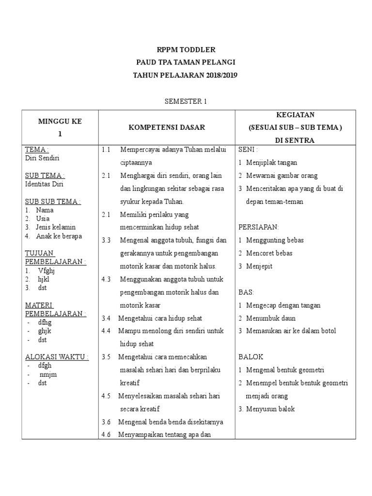 Format RPPM 2018-2019 | PDF