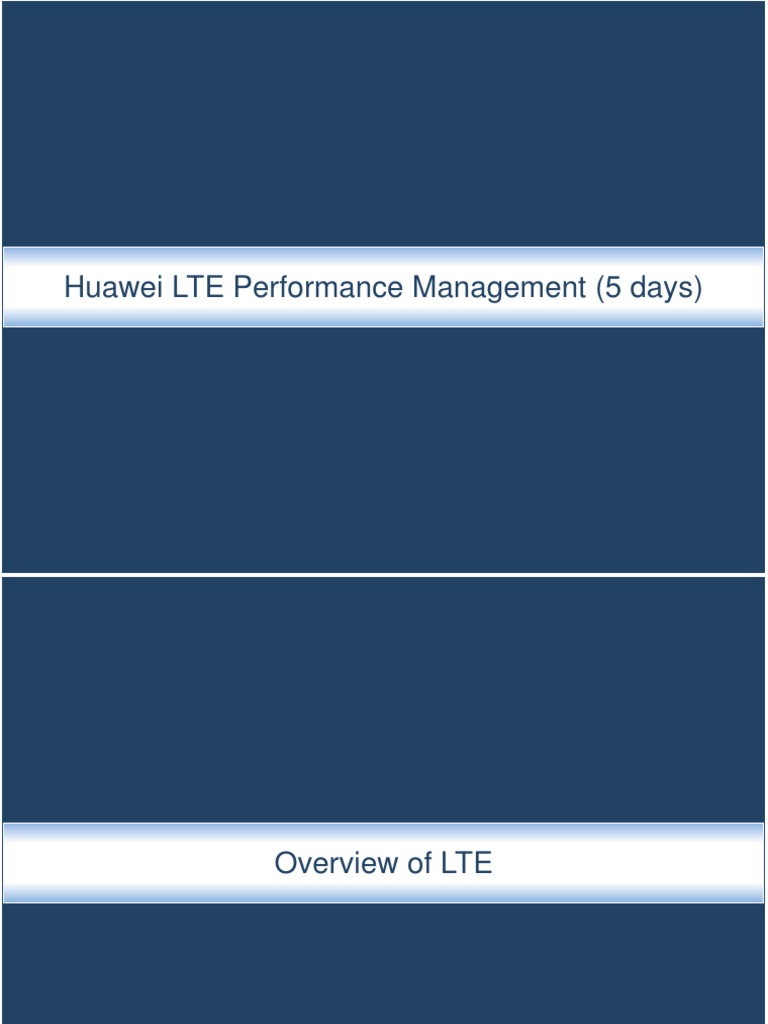 Huawei LTE Performance Management (5 Days) Full Old | PDF
