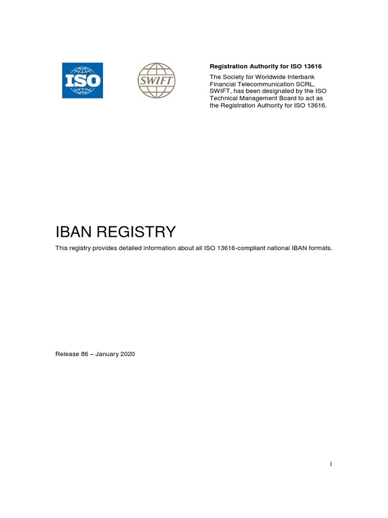 ISO 13616 IBAN Formats Registry | PDF | Financial Technology | Finance ...
