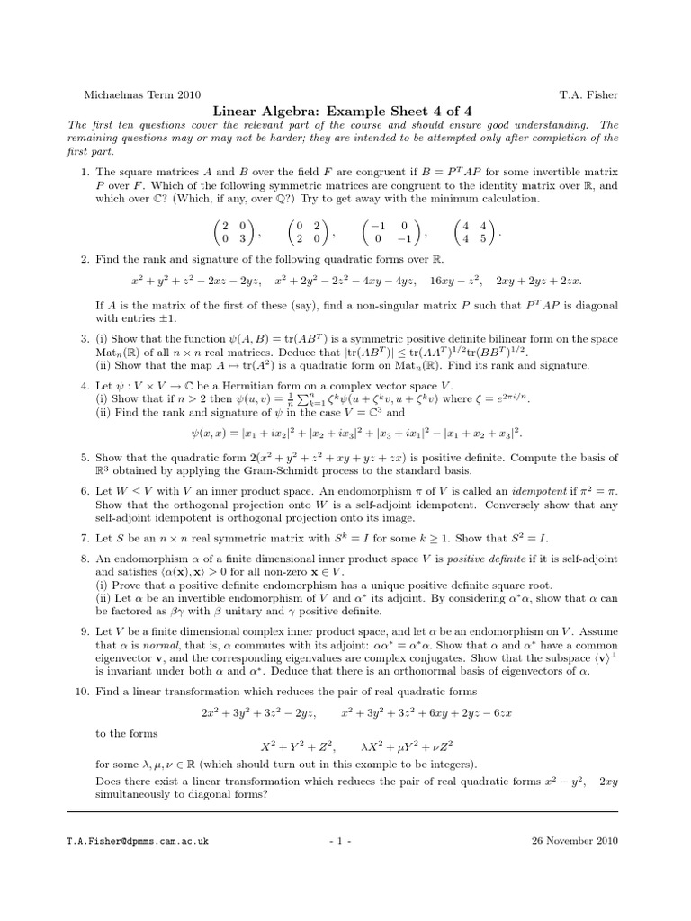 Lin - Alg 10 4 | PDF | Eigenvalues And Eigenvectors | Matrix (Mathematics)