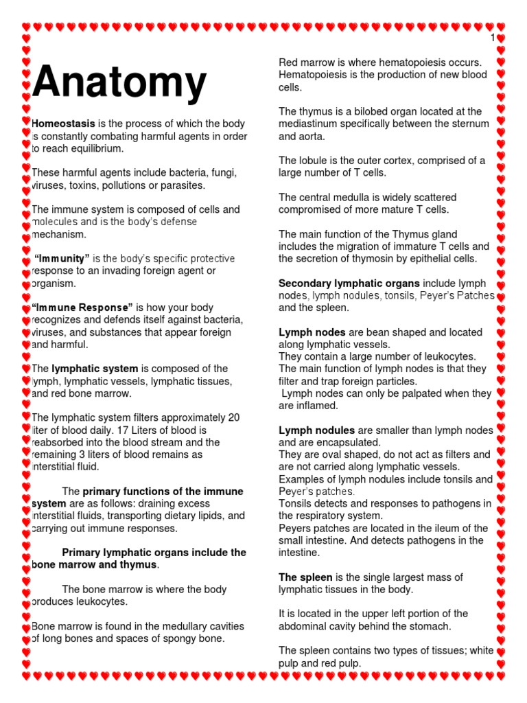 Immunology - Nursing Handouts | PDF | Immune System | Lymphatic System