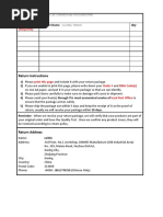 H&M Return Form | PDF