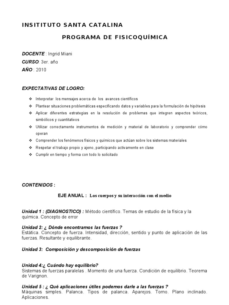 Fisico Quimica 3º Años | PDF | Física | Importar