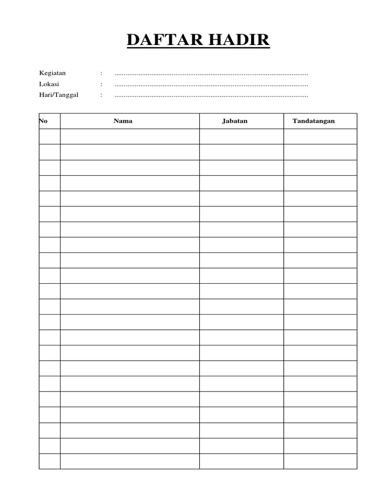 DAFTAR HADIR Ekspose | PDF | Bisnis | Pengelolaan Keuangan & Uang