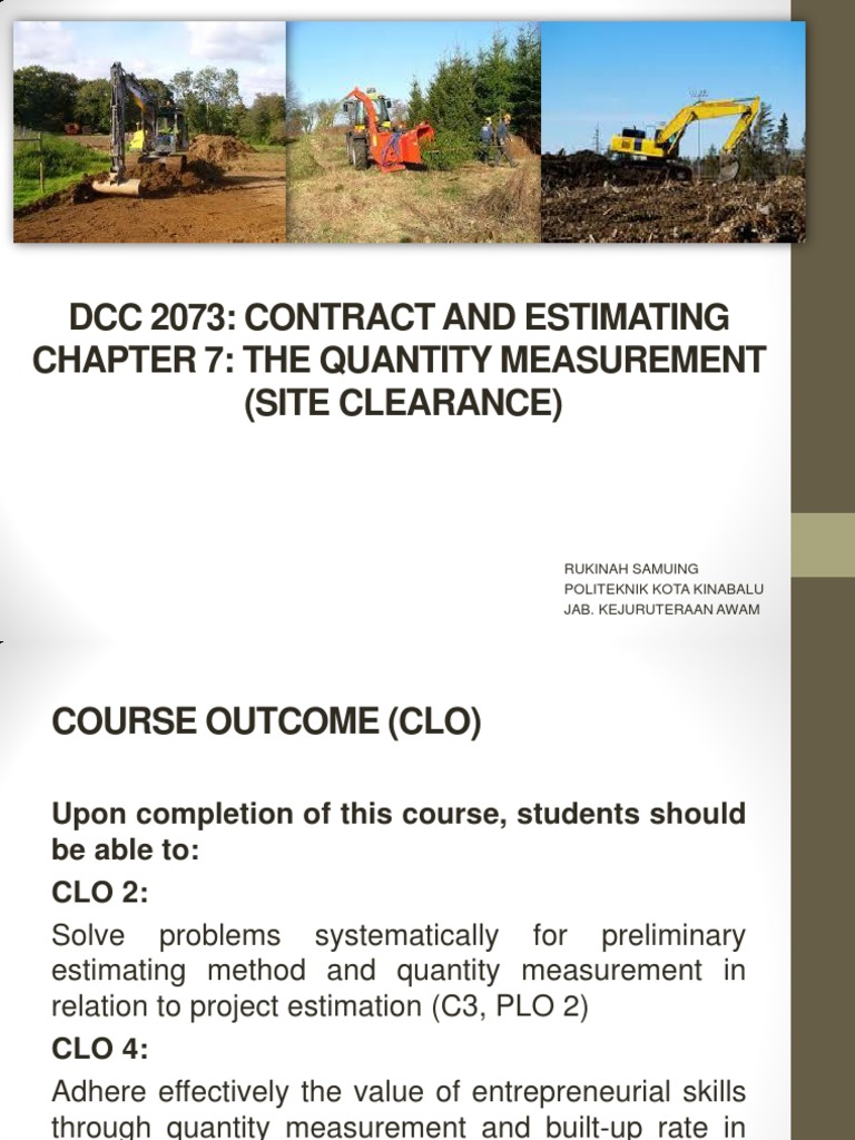Site Clearance in Construction Estimation | PDF | Home & Garden ...