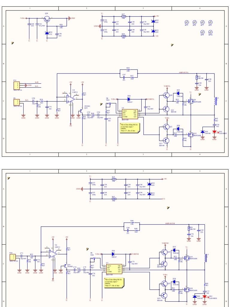 Class D IR2153 & PWR Schematic | PDF