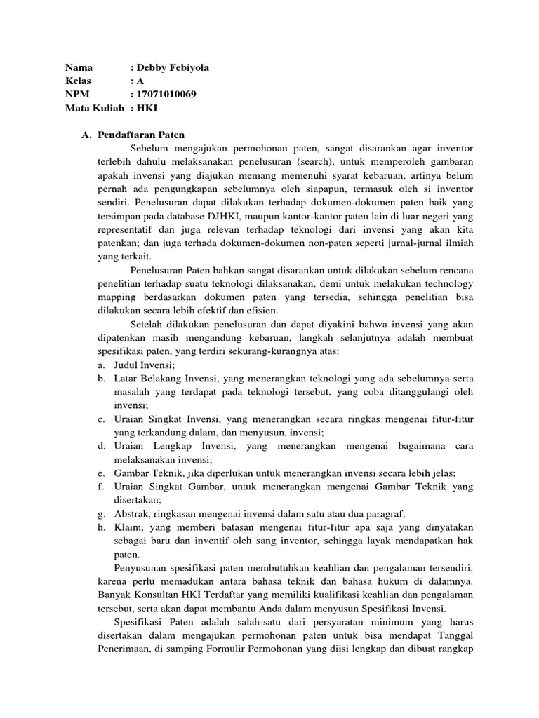 Pendaftaran Paten | PDF