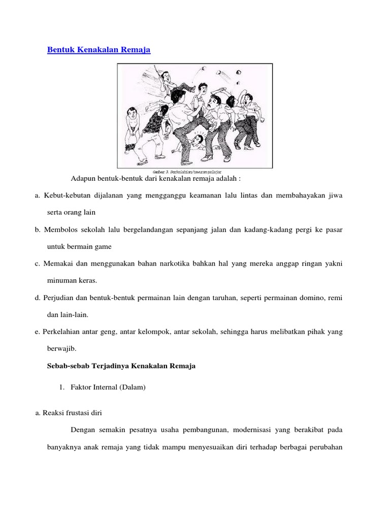 Bentuk Kenakalan Remaja | PDF