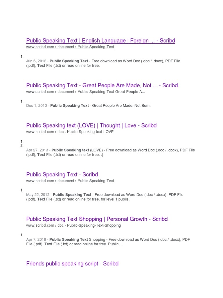 Public Speaking Text | PDF
