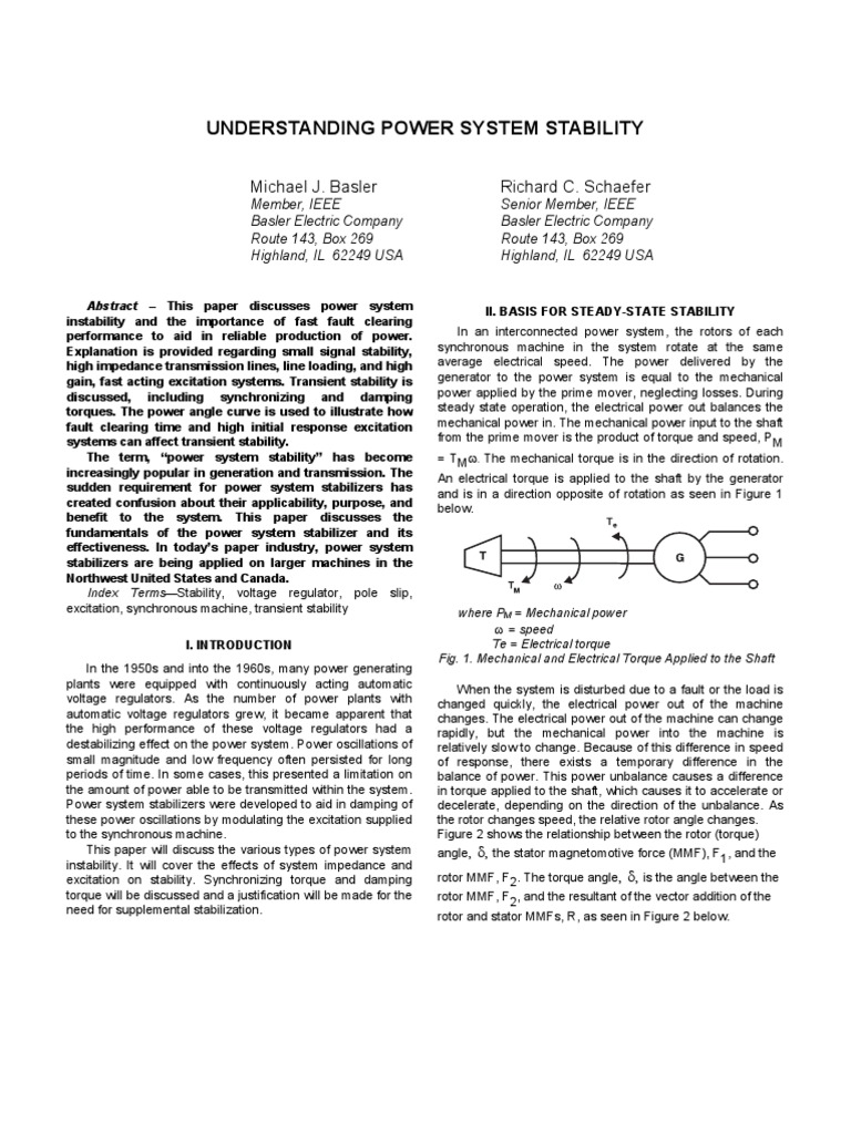 Understanding Generator Power System Stabilizer | PDF | Electric Power ...