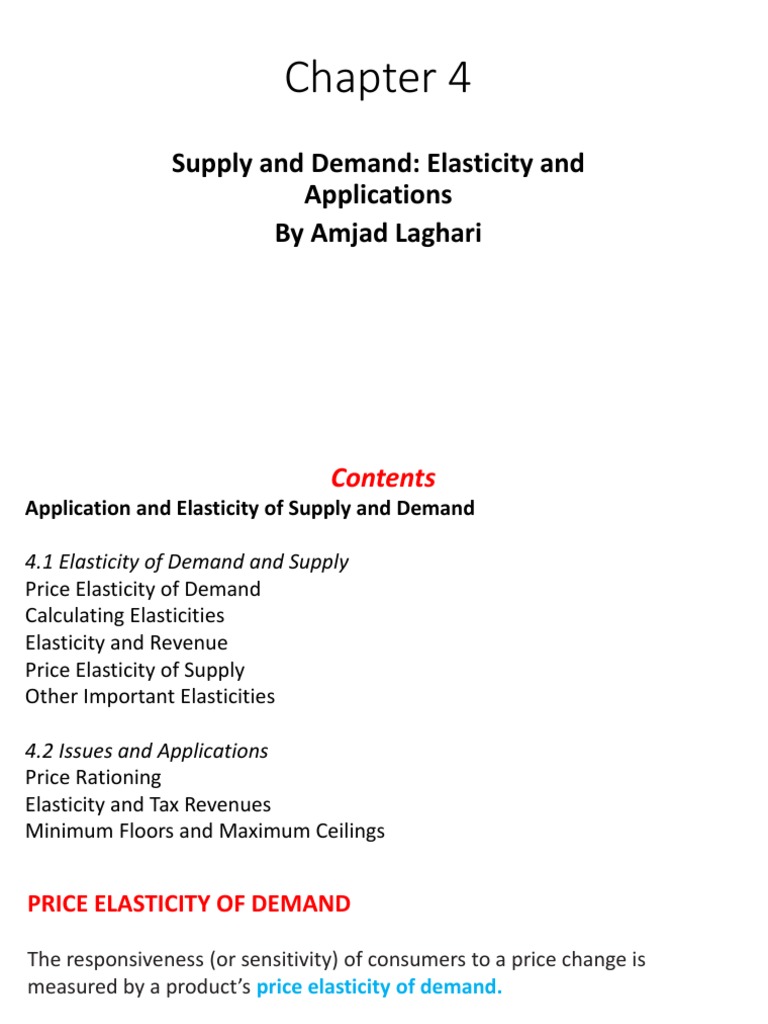 Chapter 4 Supply and Demand Elasticity and Applications | PDF
