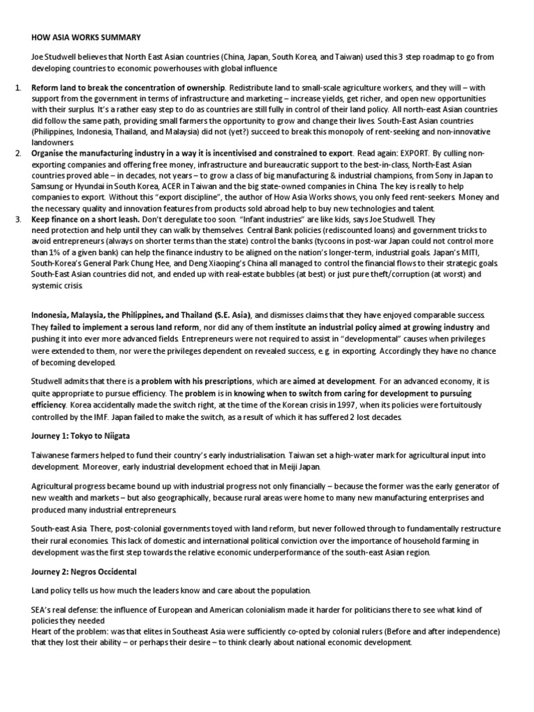 How Asia Works Summary | PDF