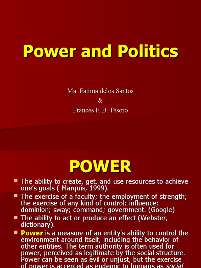 Power and Politics Presentation | Download Free PDF | Power (Social And ...