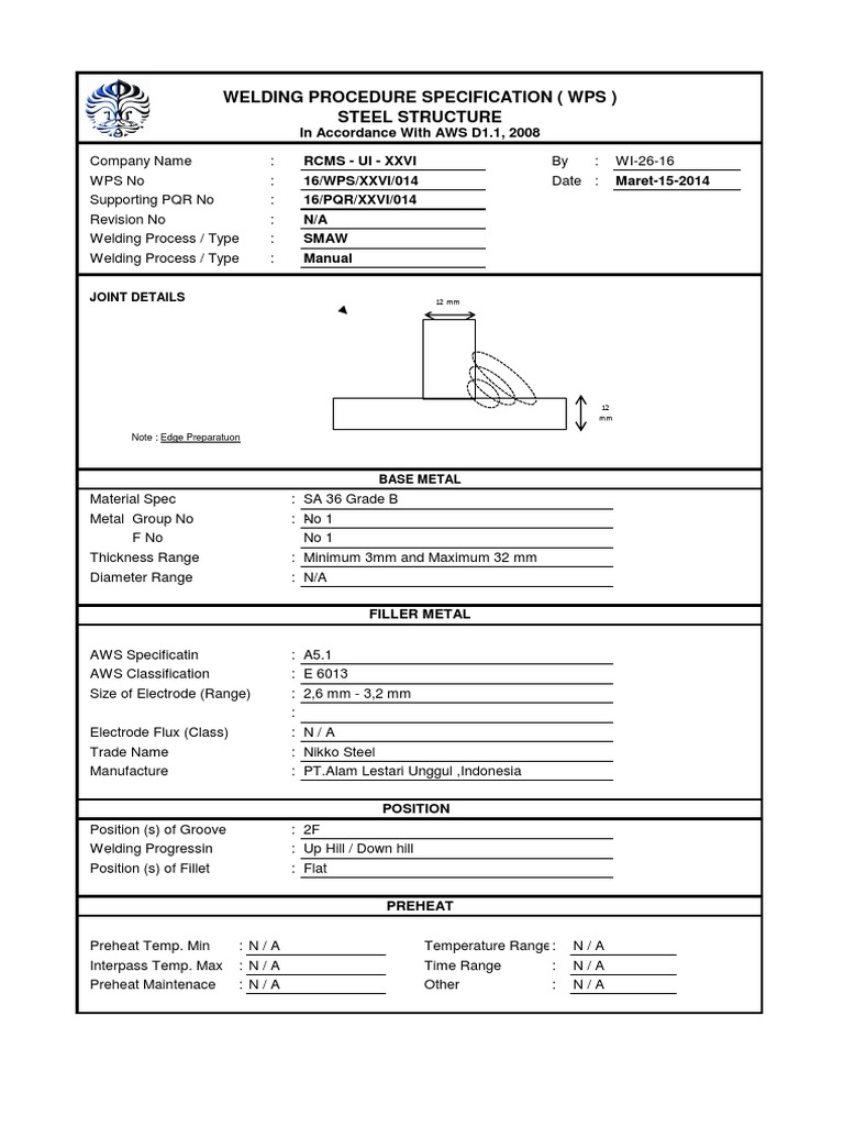 WPS + PQR (Aws D1.1) | PDF