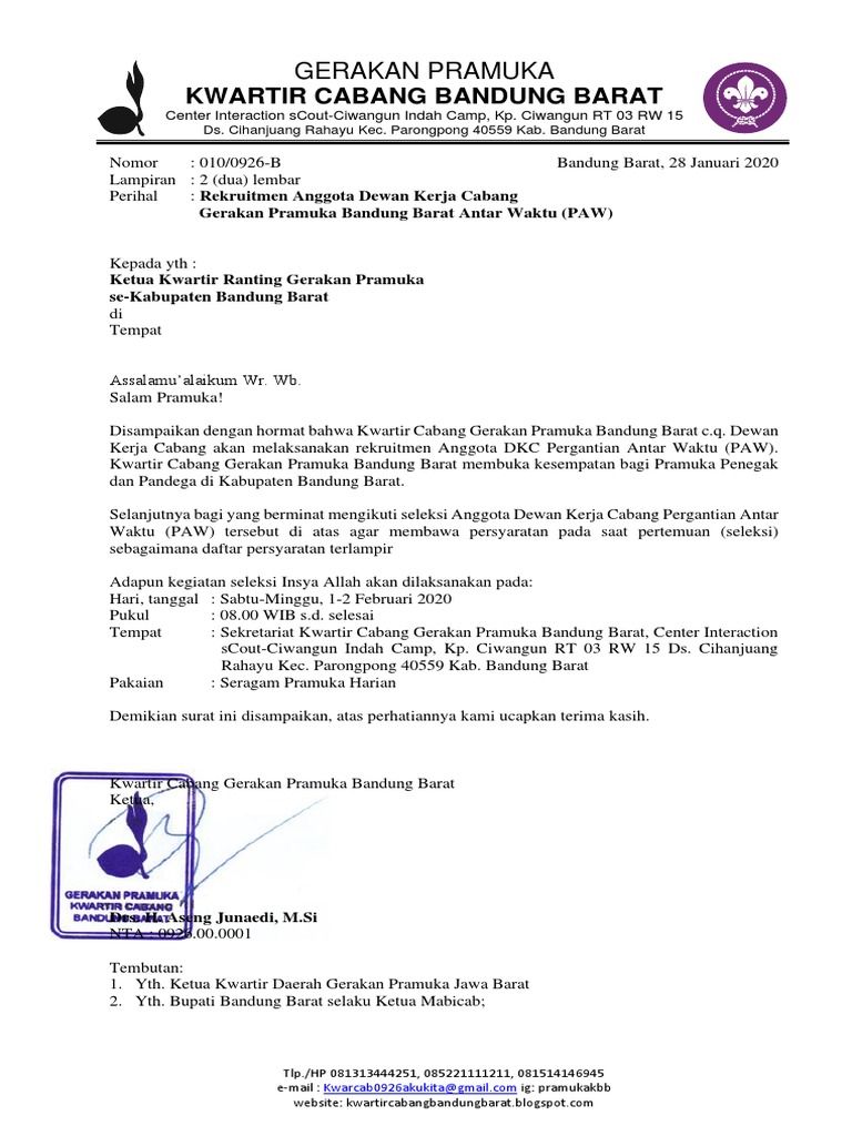 010 Surat Rekruitmen DKC PAW | PDF