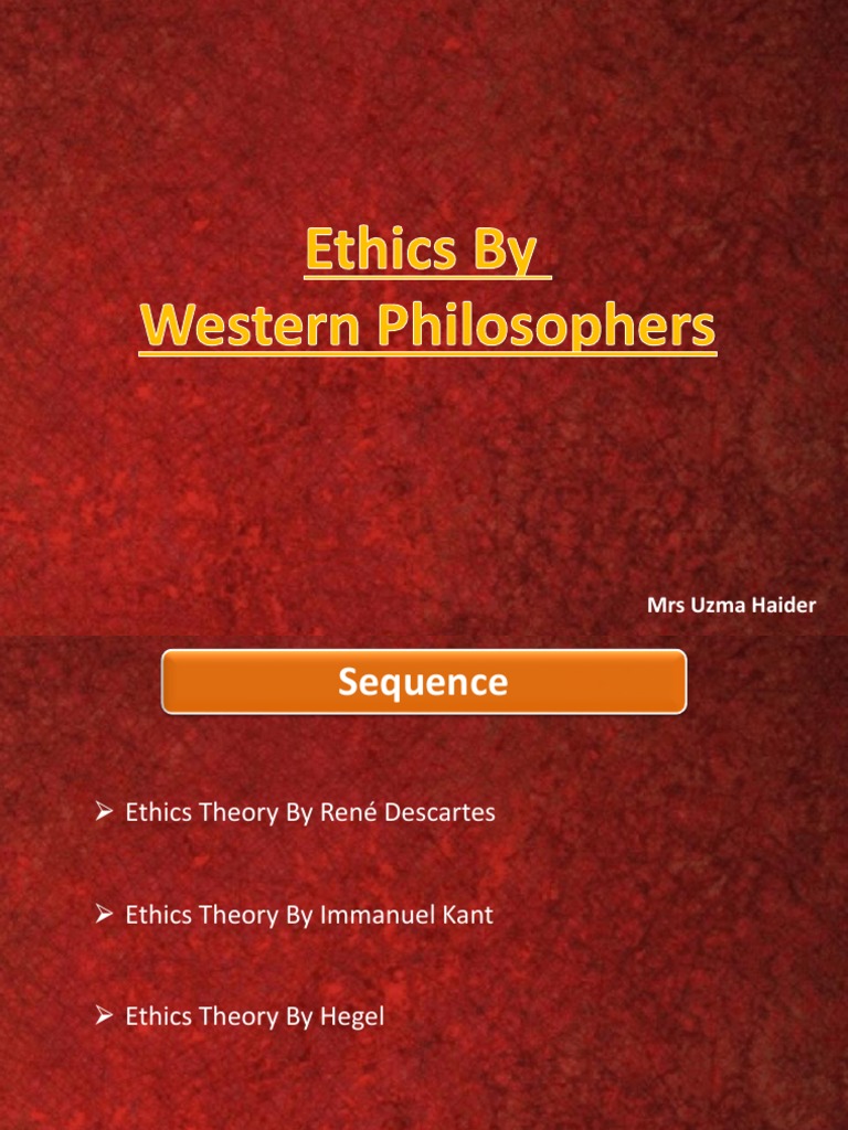 Western Philosophers' Ethics Overview | PDF