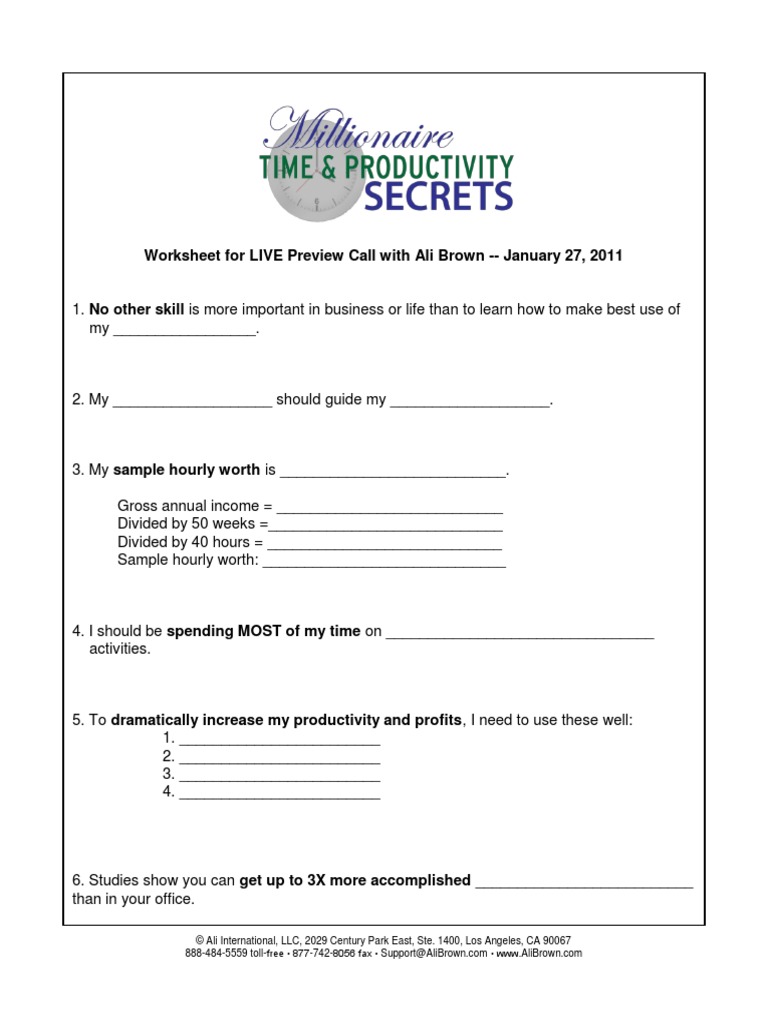 Ali Brown Time Secrets | PDF