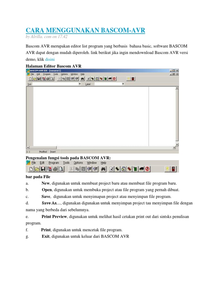 Cara Menggunakan BASCOM AVR | PDF