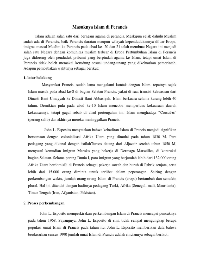 Sejarah dan Tantangan Islam di Prancis | PDF | Sejarah