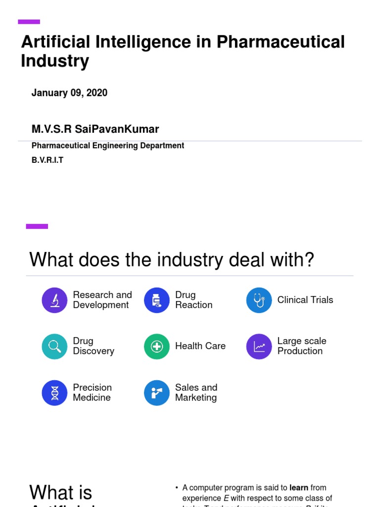 Artificial Intelligence in Pharmaceutical Industry | PDF