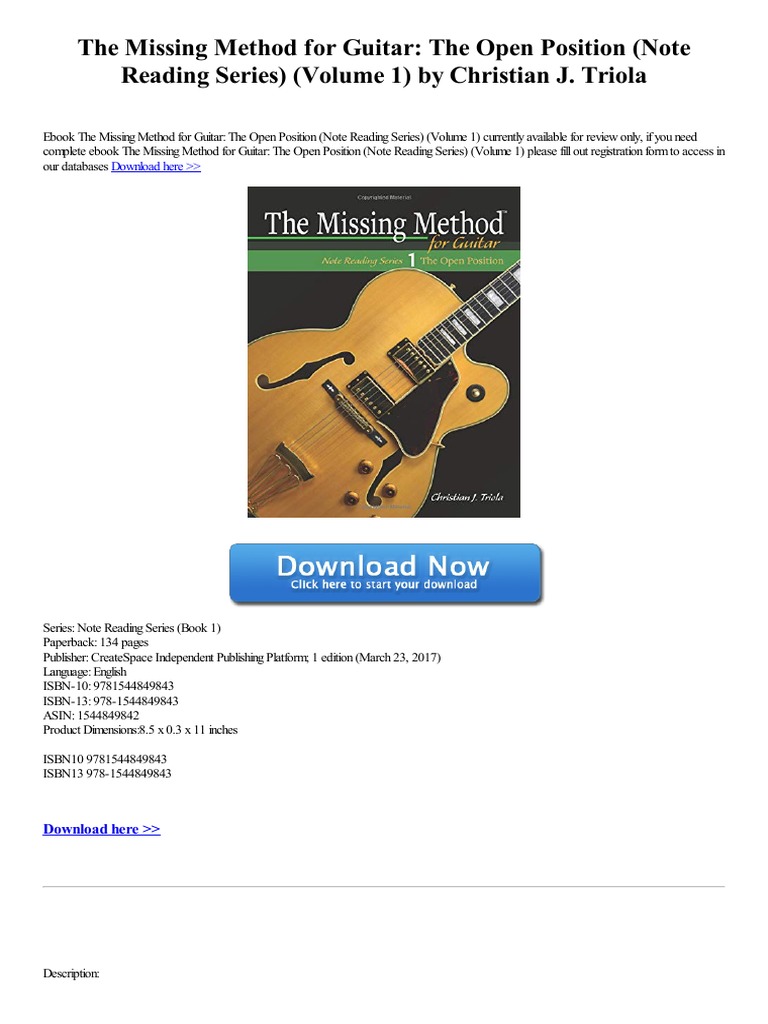 The Missing Method For Guitar The Open Position Note Reading Series ...