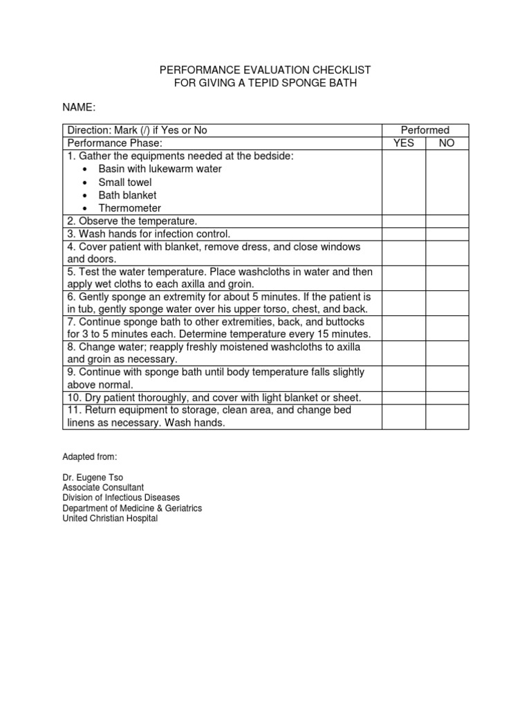 Performance Evaluation Checklist Pdf