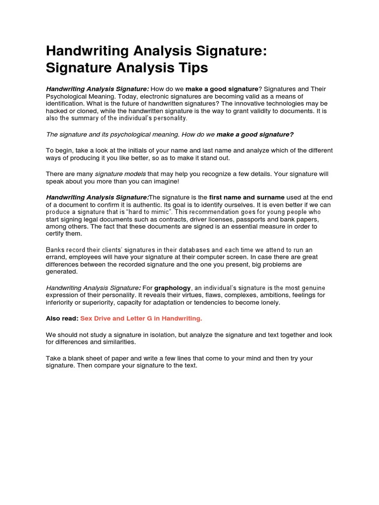 Signature Analysis and Personality Insights | PDF | Self-Improvement