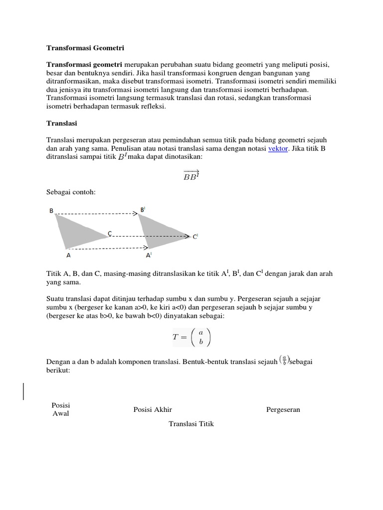 Transformasi Geometri | PDF