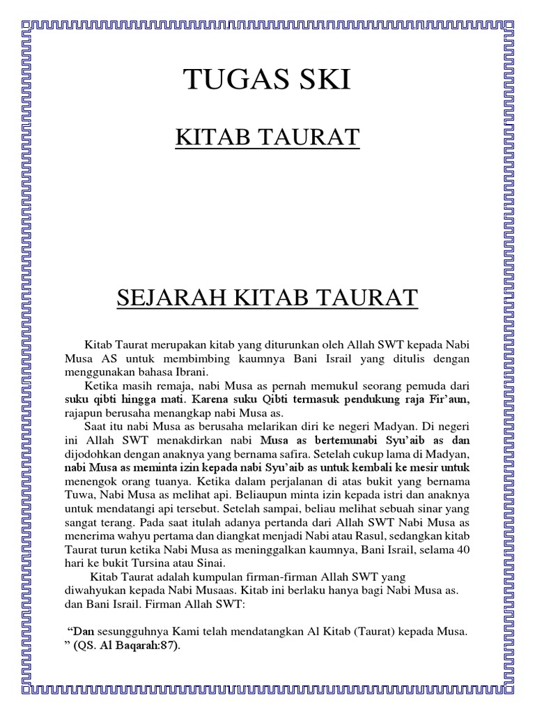 Sejarah Kitab Taurat | PDF