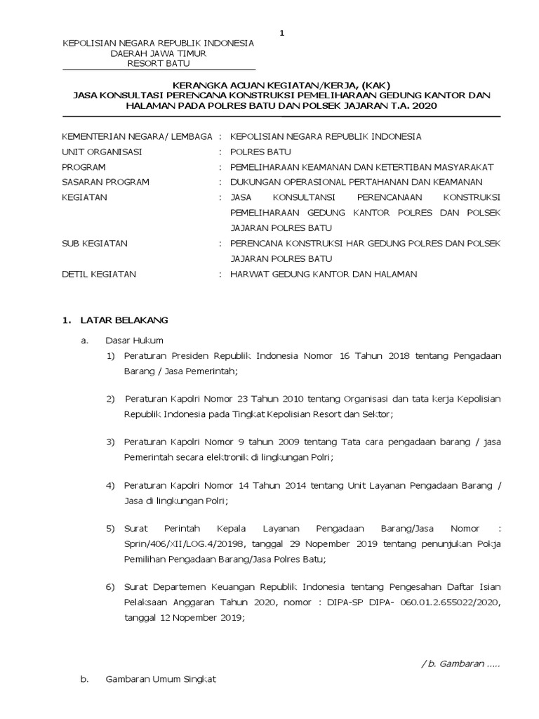 Konsultasi Konstruksi Polres Batu | PDF | Teknologi & Rekayasa