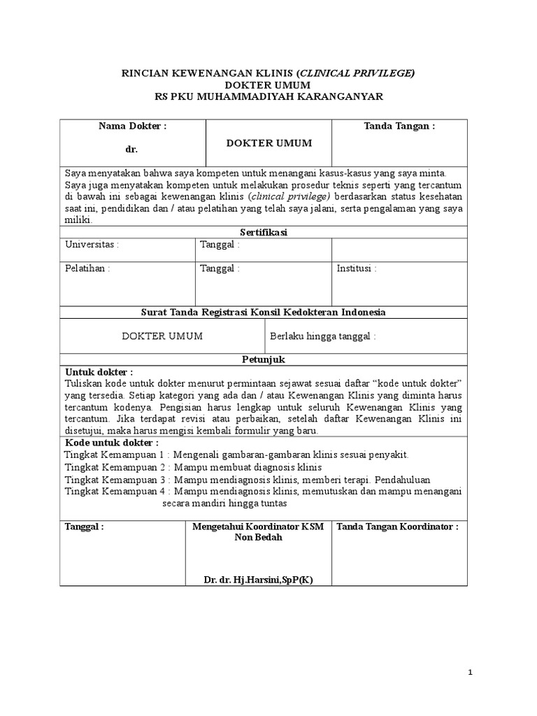 RKK Dokter Umum | PDF