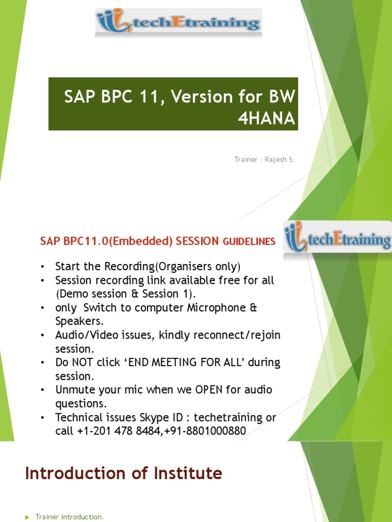 SAP BPC 11, Version For BW 4HANA Demo | PDF
