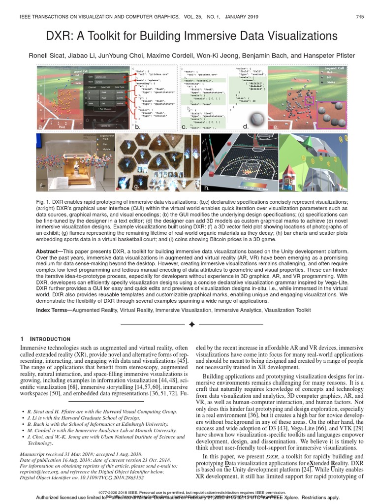 DXR:AToolkitfor Building Immersive Data Visualizations | PDF
