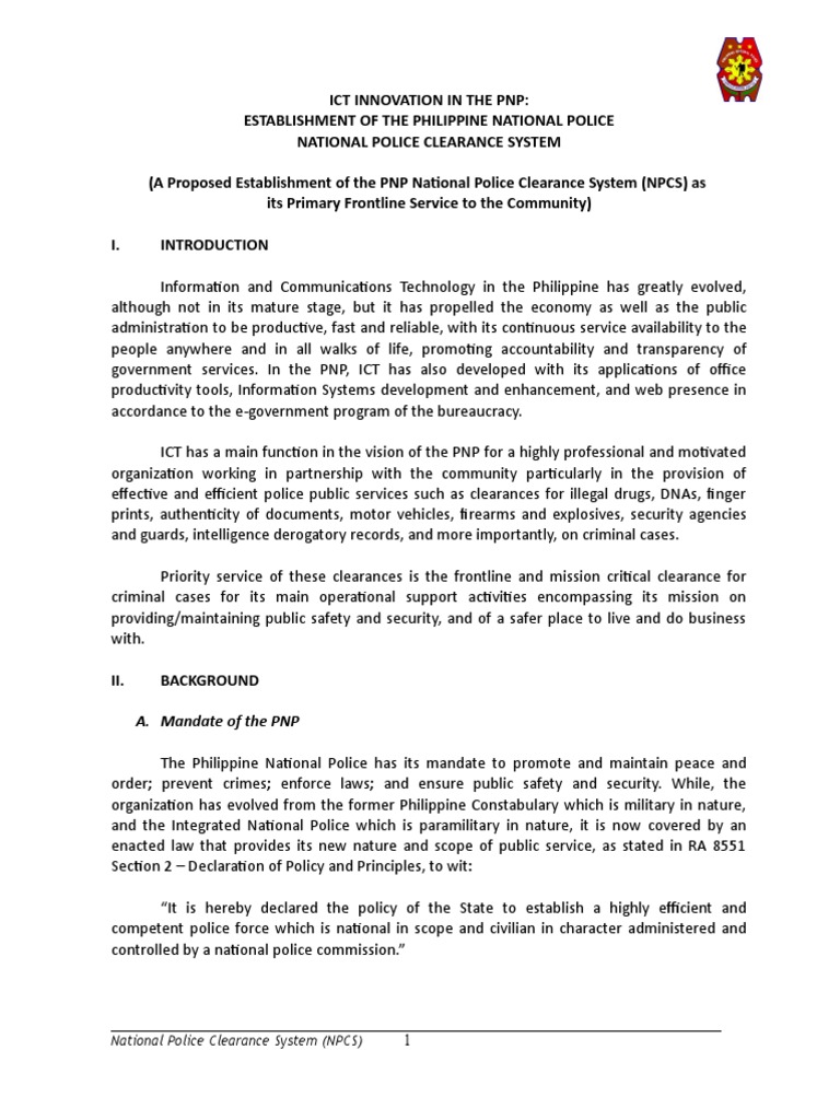 PNP Clearance System Project | PDF