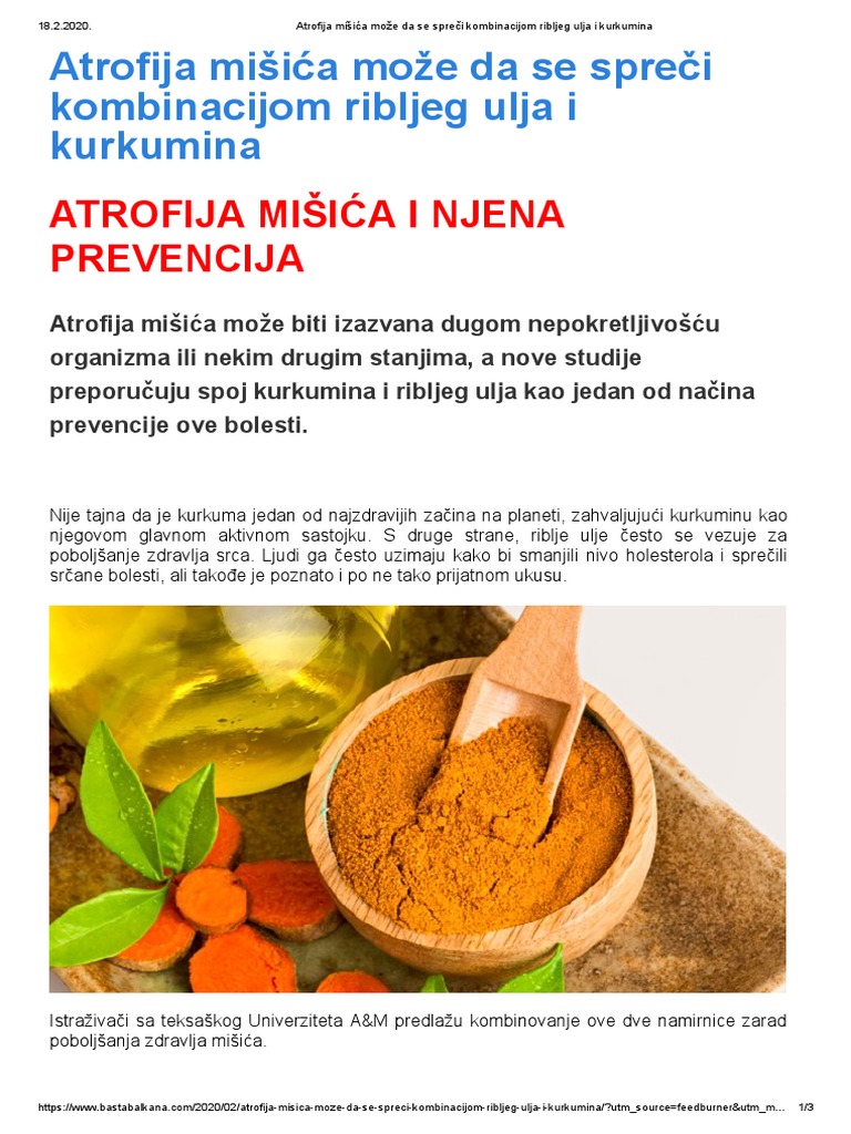Atrofija Mišića Može Da Se Spreči | PDF