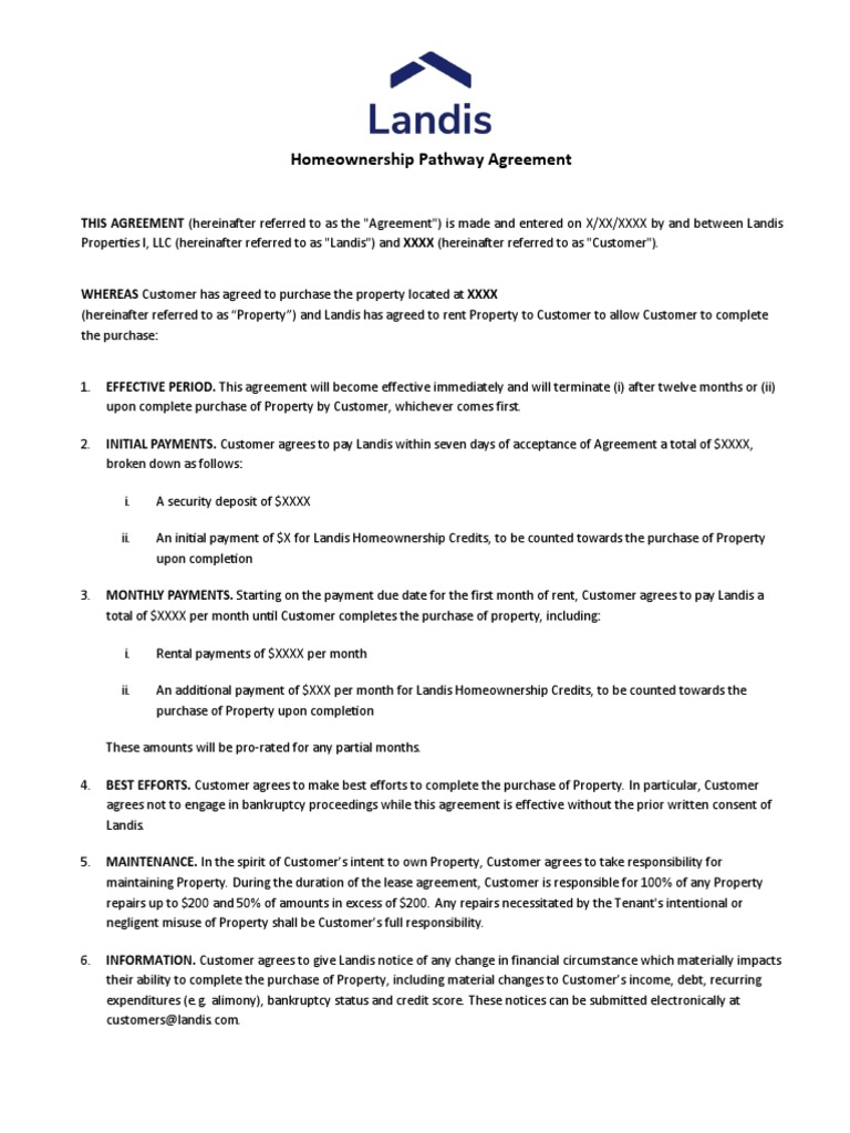 SAMPLE Landis Homeownership Pathway | PDF