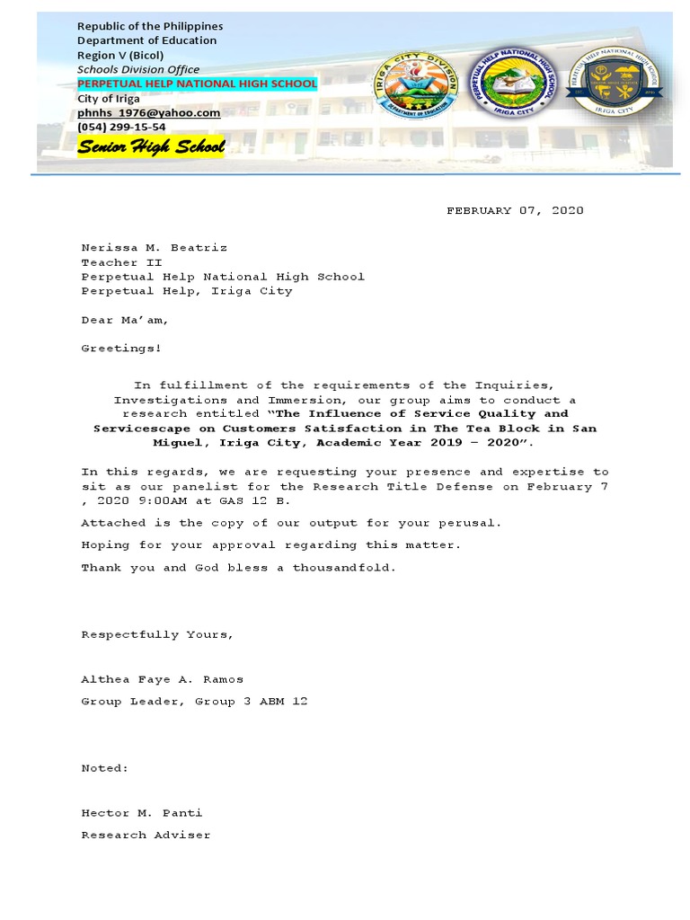 Invitation for Thesis Defense Panelist | PDF | Social Science