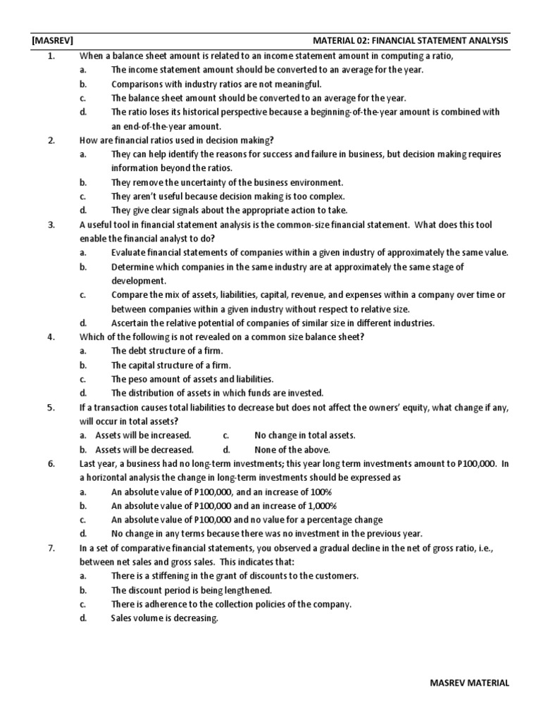 HO2 - FS and FS Analysis PDF | PDF