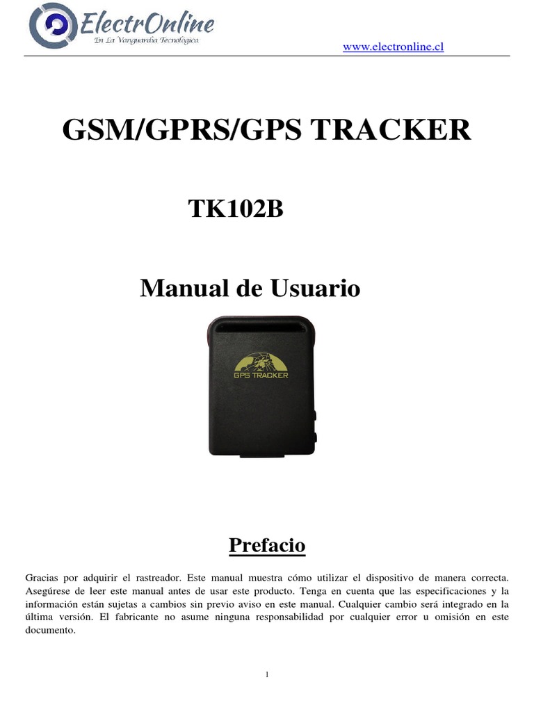TK102B User Manual Español | PDF