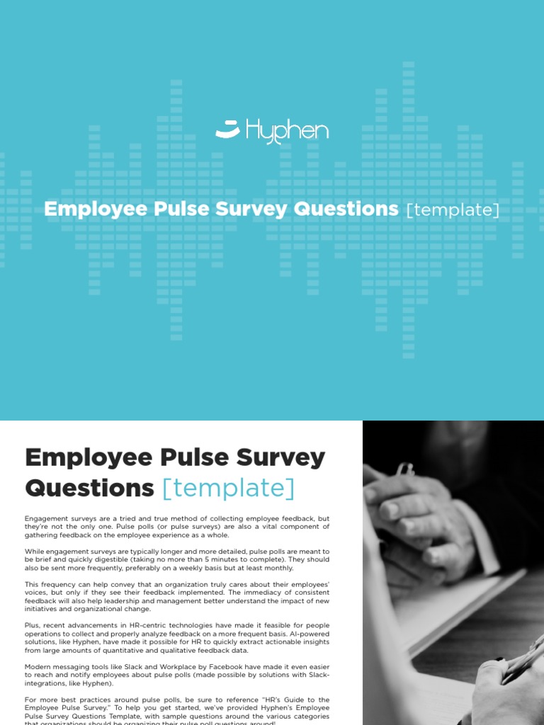 Employee Pulse Survey Questions Template | PDF | Career & Growth